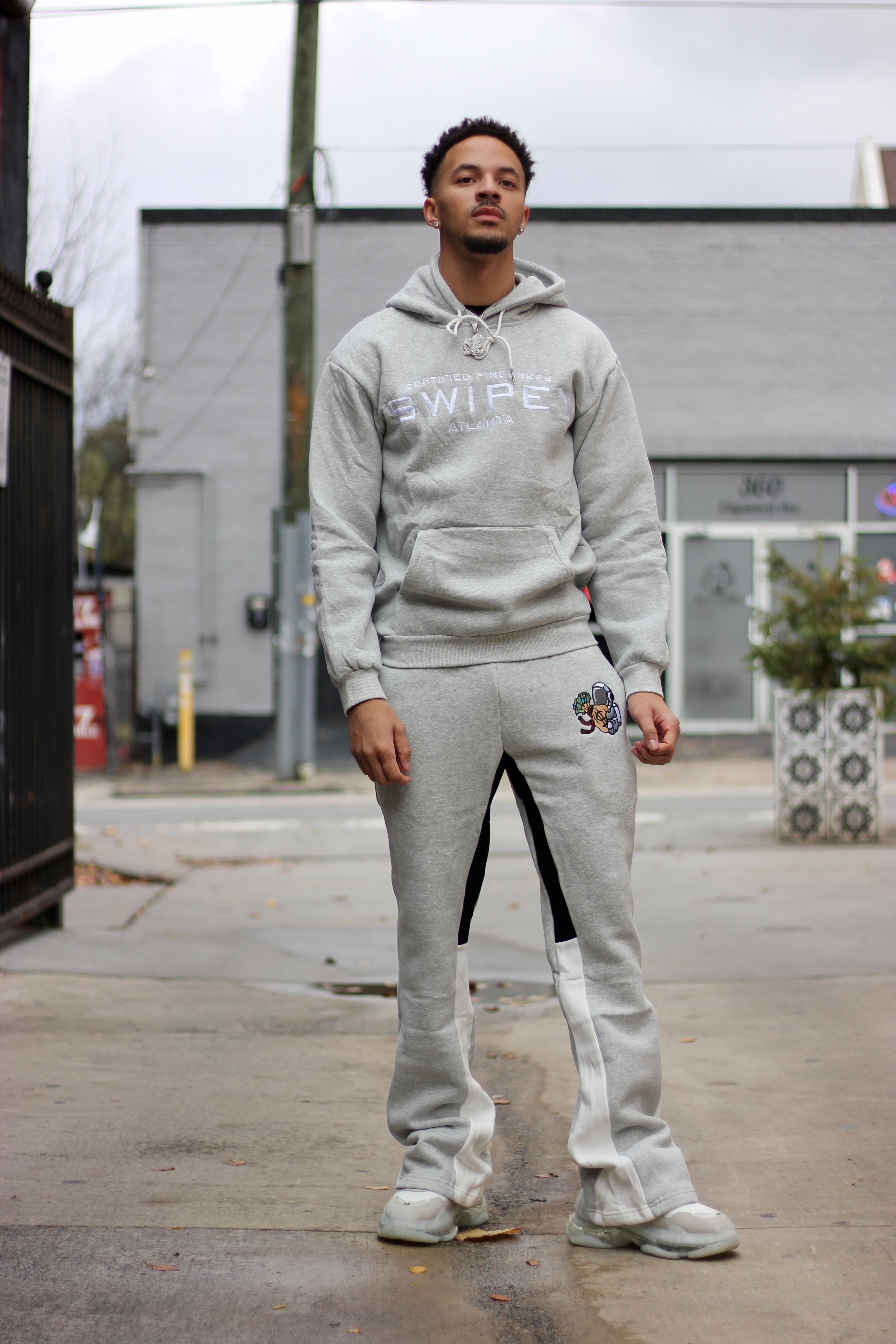 Grey CF Flared Jogger Set – Swipey ATL