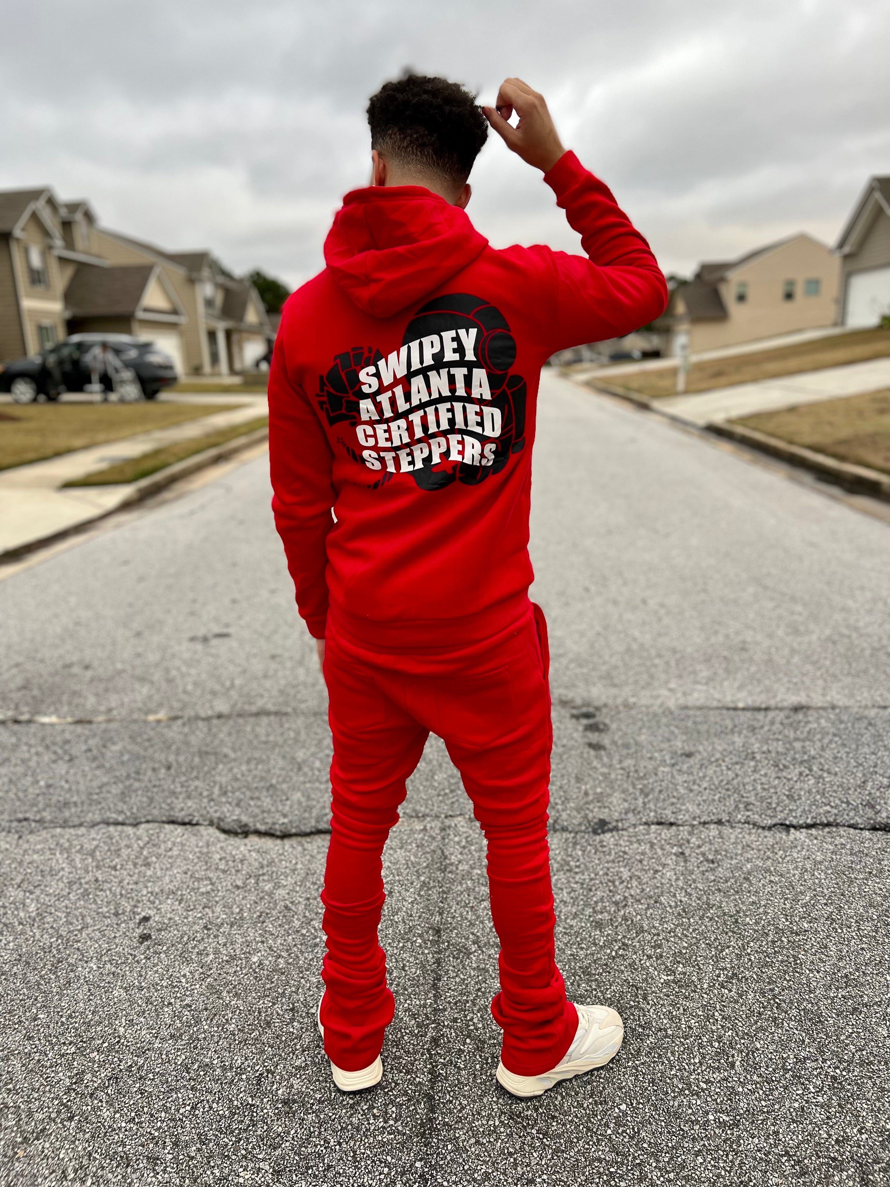 Red Certified Steppers Stacked Jogger Set – Swipey ATL